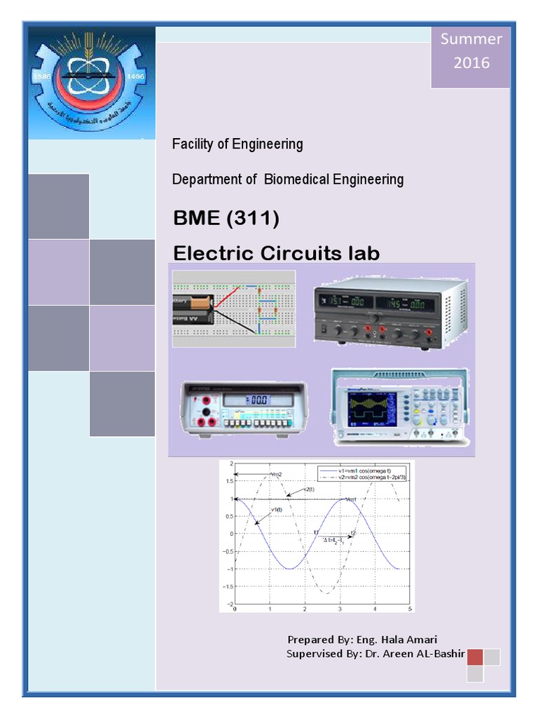 BME (311) Electric Circuits lab Summer 2016 | PDF | Resistor | Amplitude