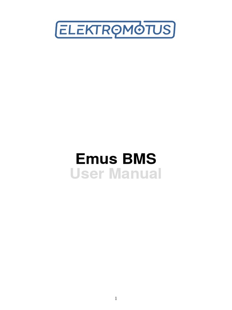 Emus BMS User Guide | PDF | Rechargeable Battery | Usb