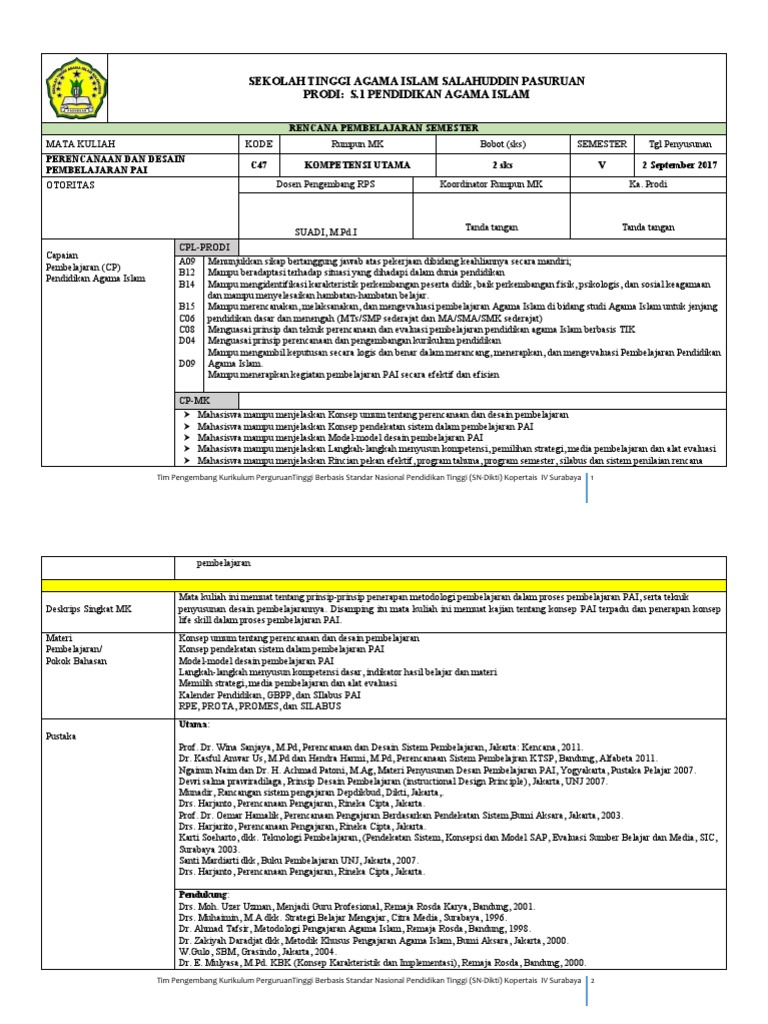 Rps Sn-Dikti - Stais-Desain Pembljrn | PDF