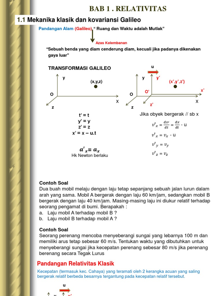 BAB 1 Teori Relativitas | PDF