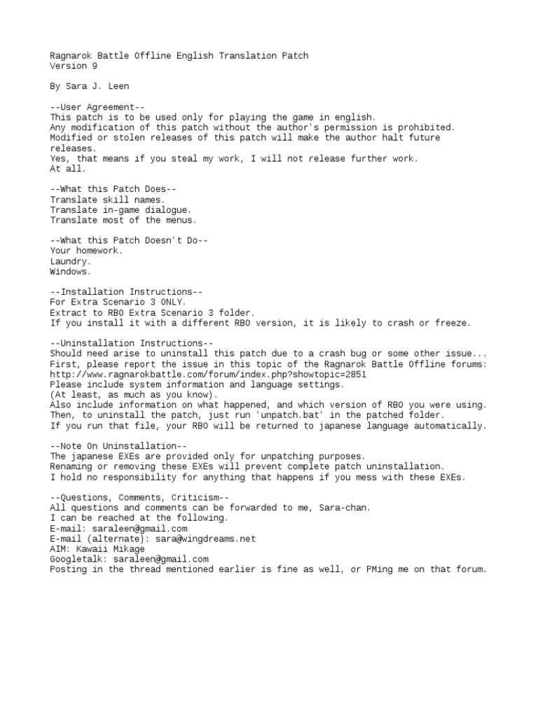 Translation Patch Readme Pdf