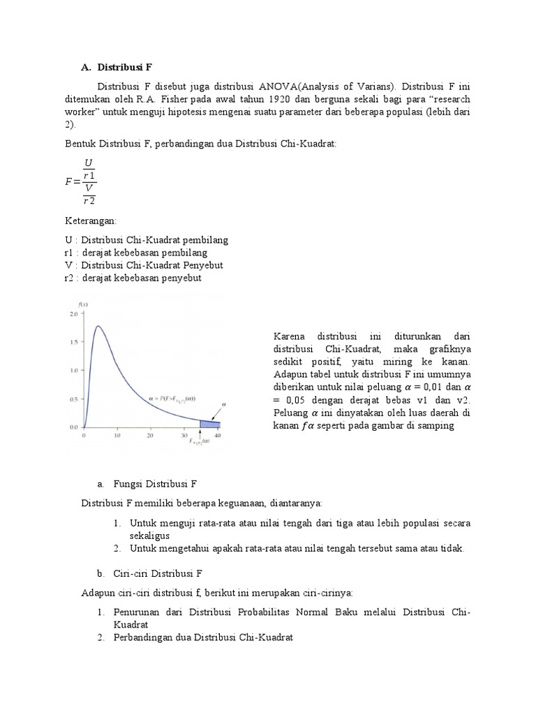 Pengantar Distribusi F dalam Statistik | PDF