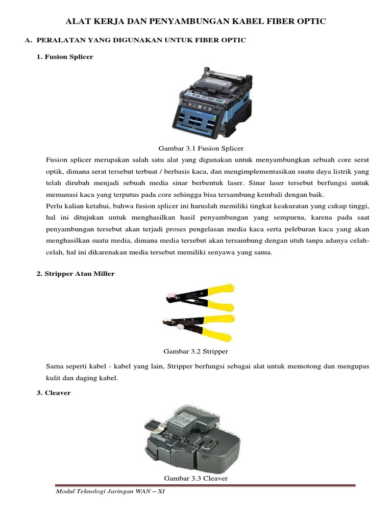 3.6 Menerapkan Fungsi Alat Kerja Fiber Optic | PDF | Komputer | Teknologi & Rekayasa