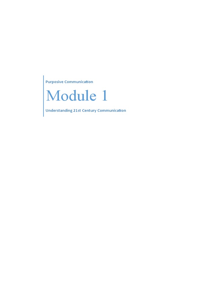 Module 1 Purposive Communication - 21st Century Communication | PDF ...