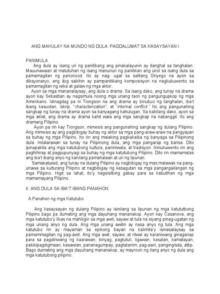 Mga DULA Sa Panahon NG Katutubo | PDF