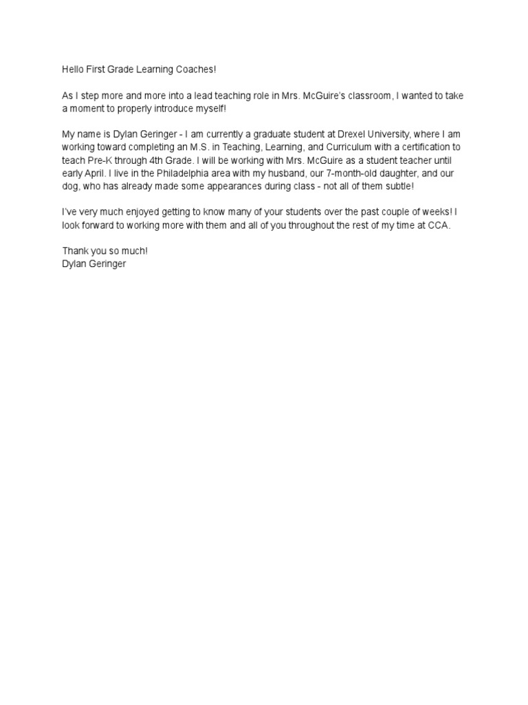Letter To Learning Coaches 1 | PDF