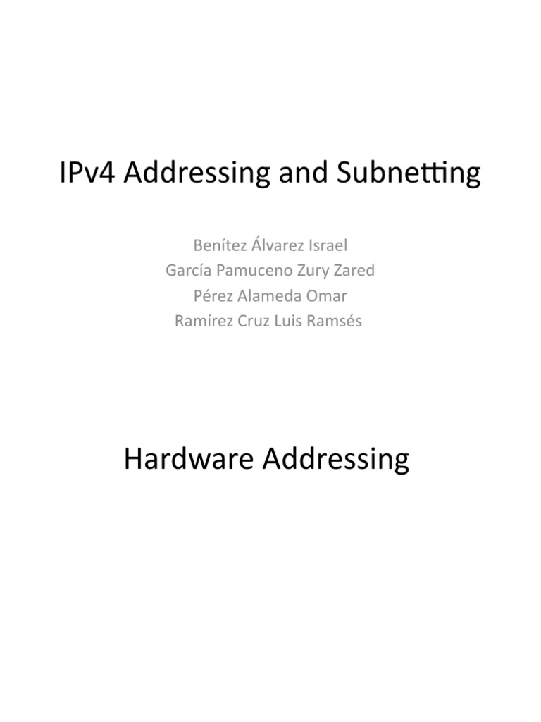 IPv4 Addressing & Subnetting Guide | PDF