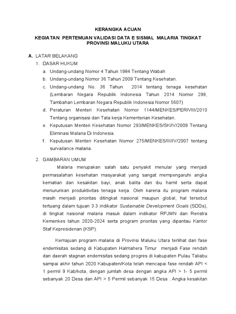 TOR Validasi Data | PDF