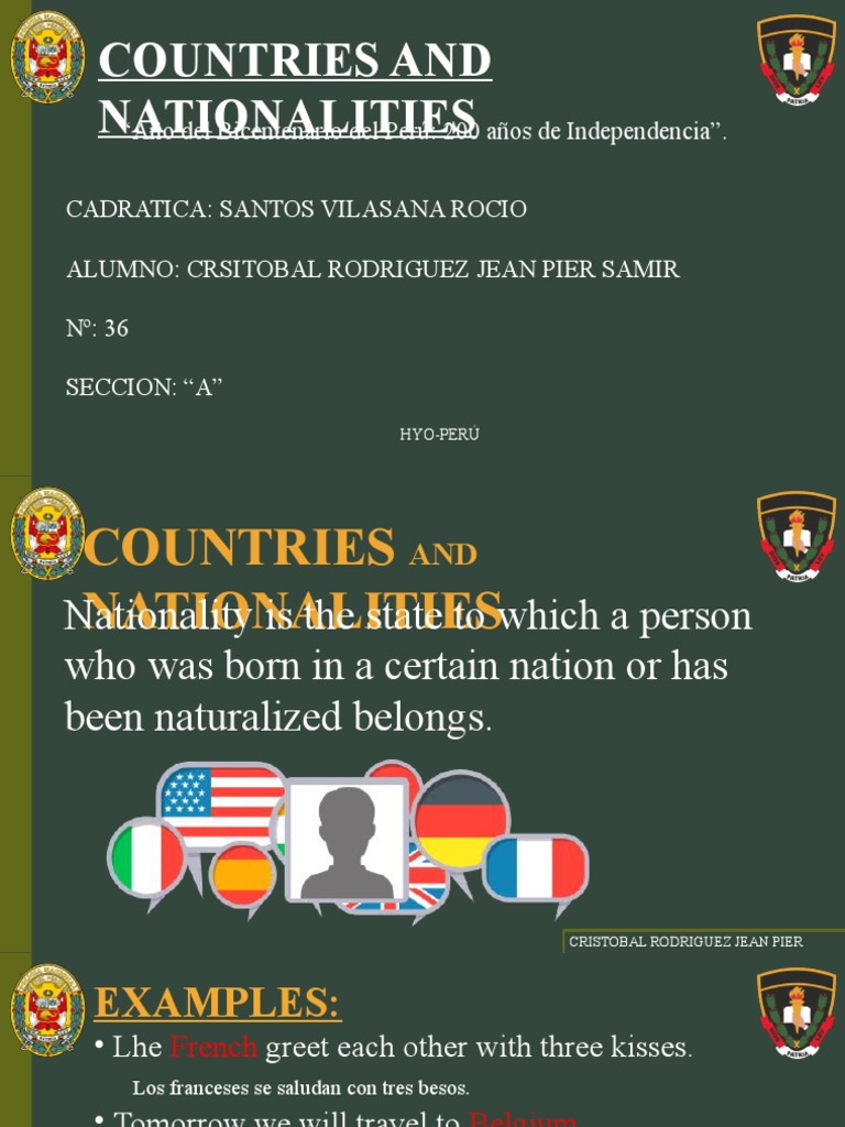 Countries and Nationalities Overview | PDF | Grammatical Conjugation ...