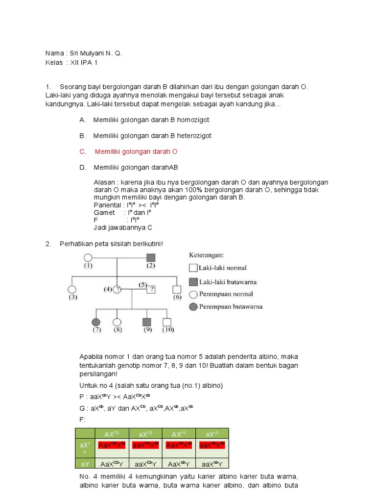 Soal Hereditas Manusia | PDF