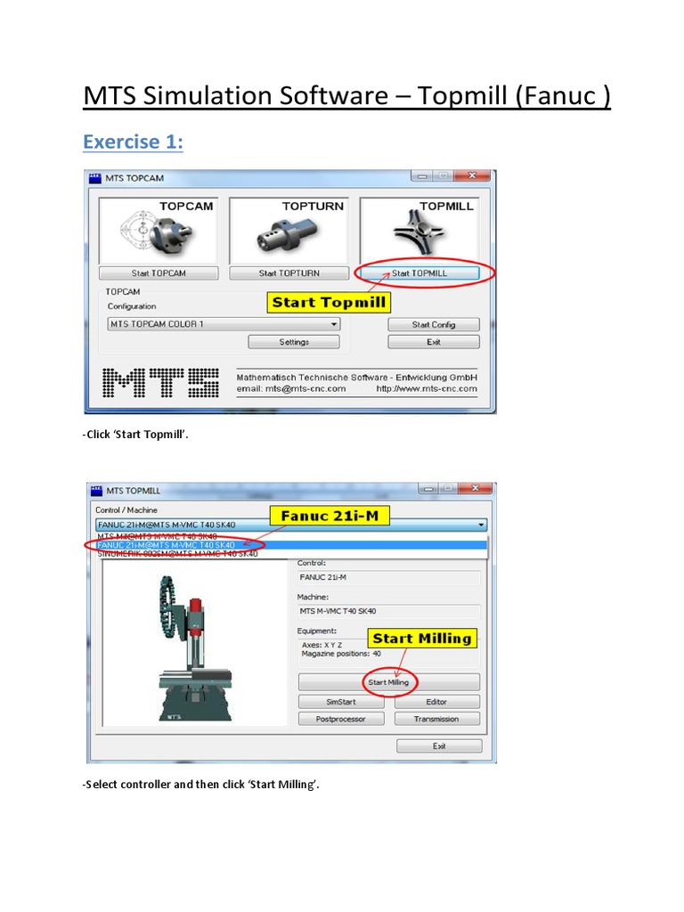 MTS Simulation Software Fanuc Mill | PDF | Cutting Tools | Cartesian ...