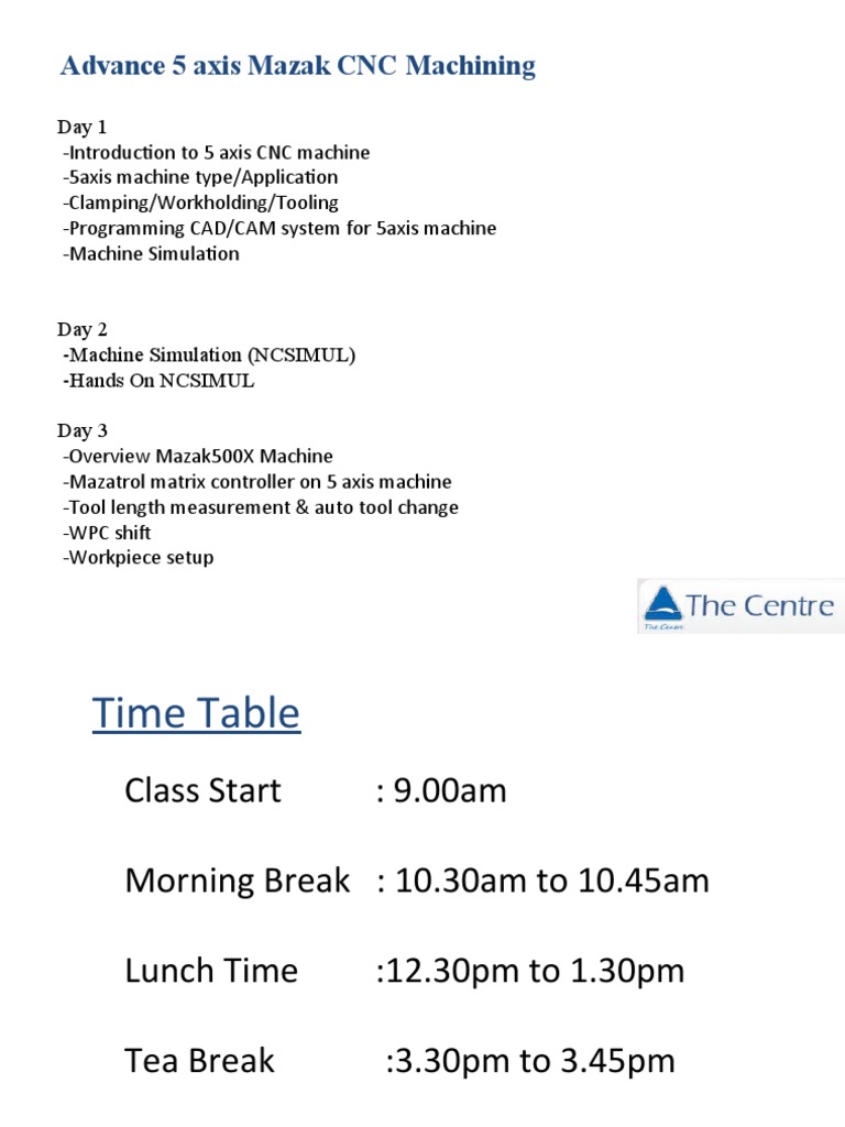 5axis Mazak CNC Machine Course | PDF | Numerical Control | Machining