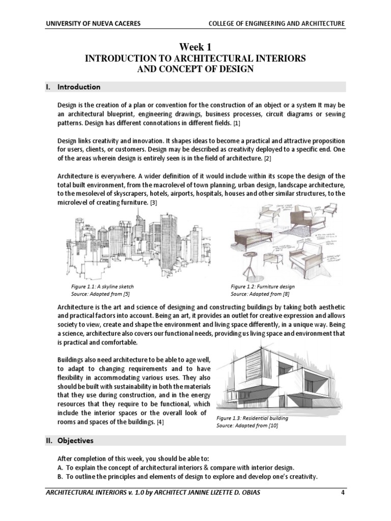 Introduction To Architectural Interiors and Concept of Design | PDF ...