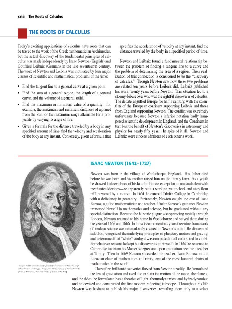 Xviii The Roots of Calculus | PDF | Isaac Newton | Calculus