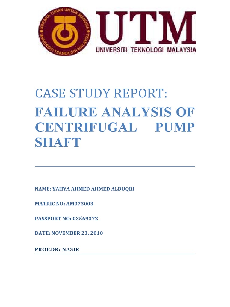 Failure Analysis of Centrifugal Pump Shaft | PDF | Turbomachinery ...