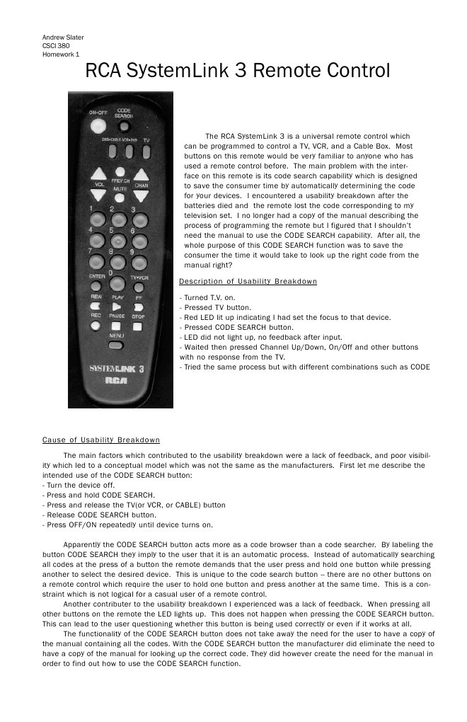 RCA Systemlink 3 | PDF | Remote Control | Usability