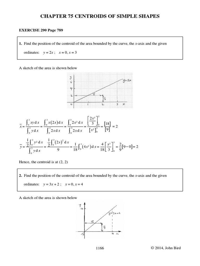 Chapter 75 Centroids of Simple Shapes: EXERCISE 290 Page 789 | PDF ...
