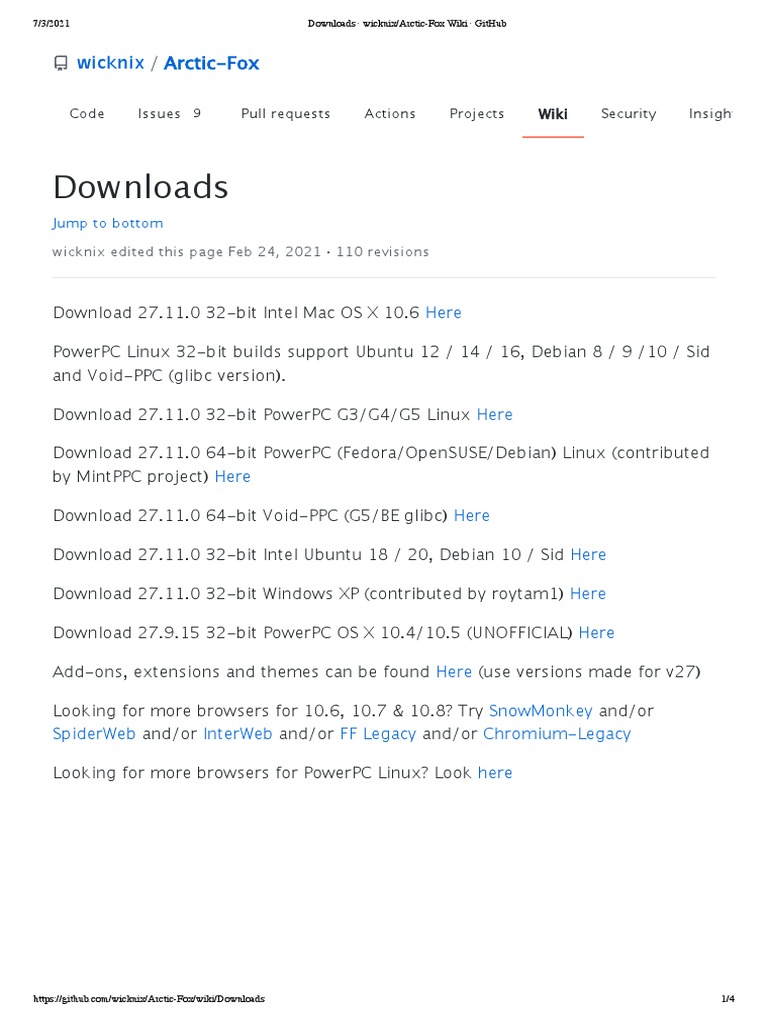 Arctic-Fox Downloads for Legacy OS | PDF