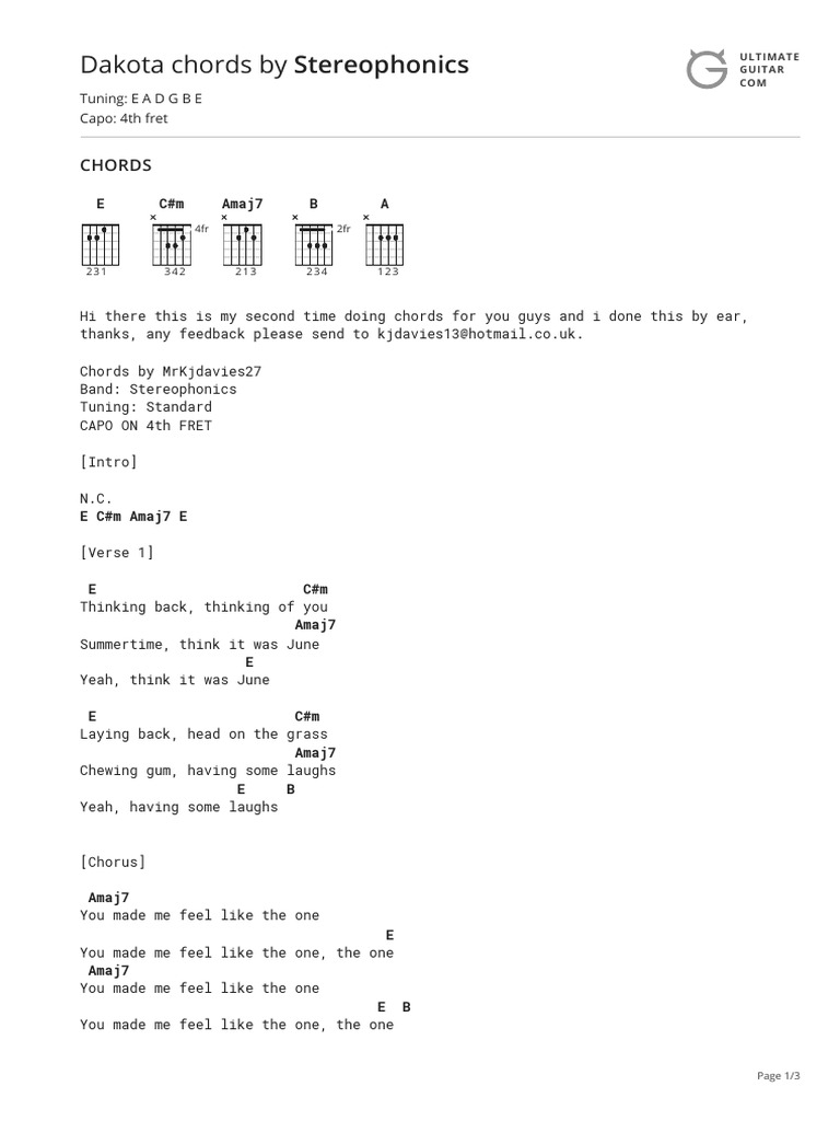 Dakota Chords | PDF | Song Structure | Celtic Musical Instruments