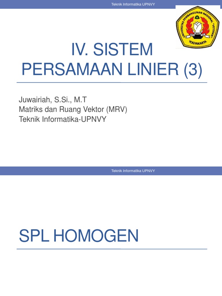 SPL Homogen Dengan OBE | PDF