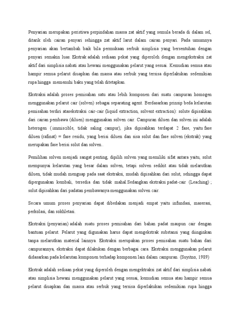 Ekstraksi Dan Maserasi | PDF