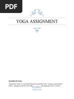 Yoga Assignment | PDF | Yoga | Asana