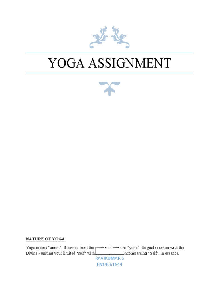Yoga Assignment Overview and Benefits | PDF | Asana | Yoga
