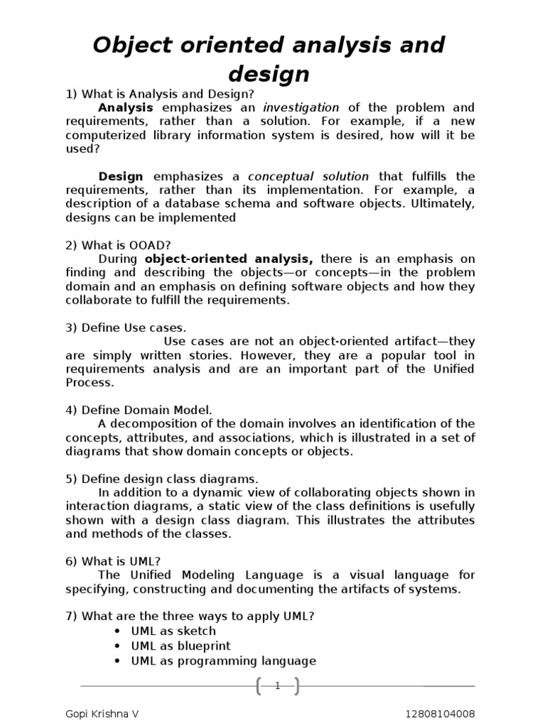 OOAD First Unbit Two Marks Anna University R 2008 | PDF | Unified Modeling Language | Use Case