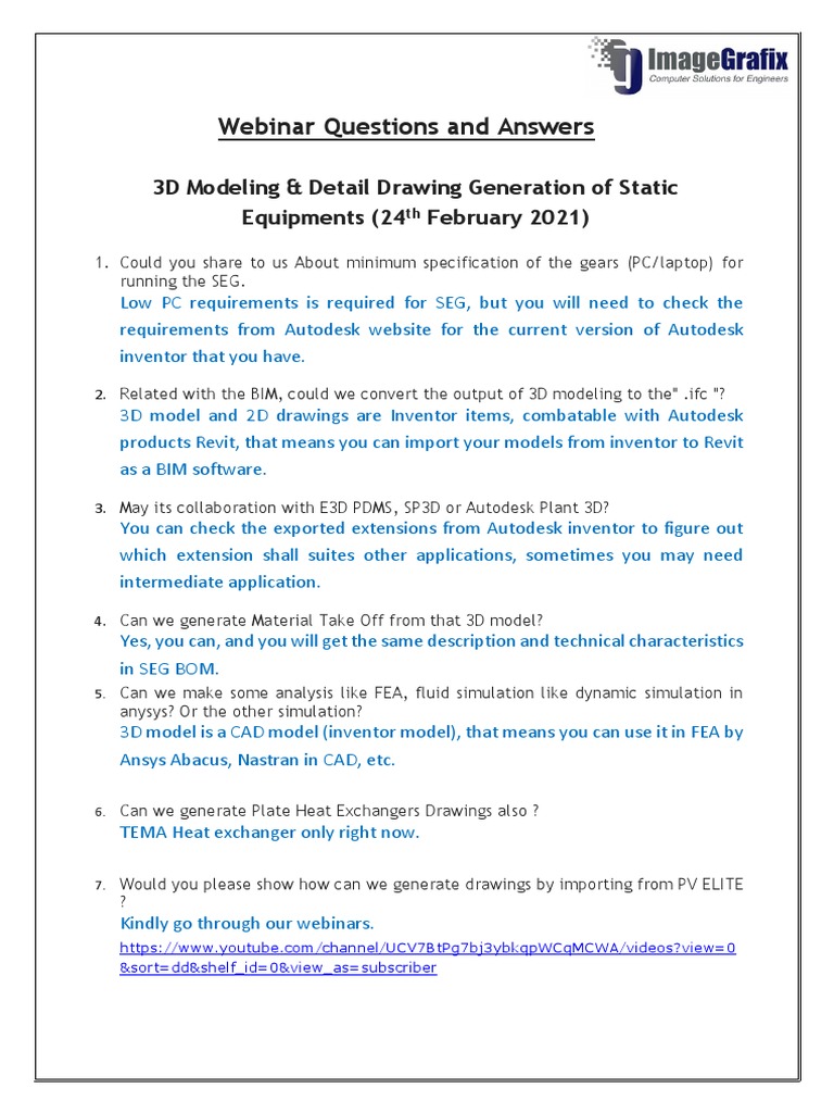 Webinar Questions and Answers: 3D Modeling & Detail Drawing Generation ...