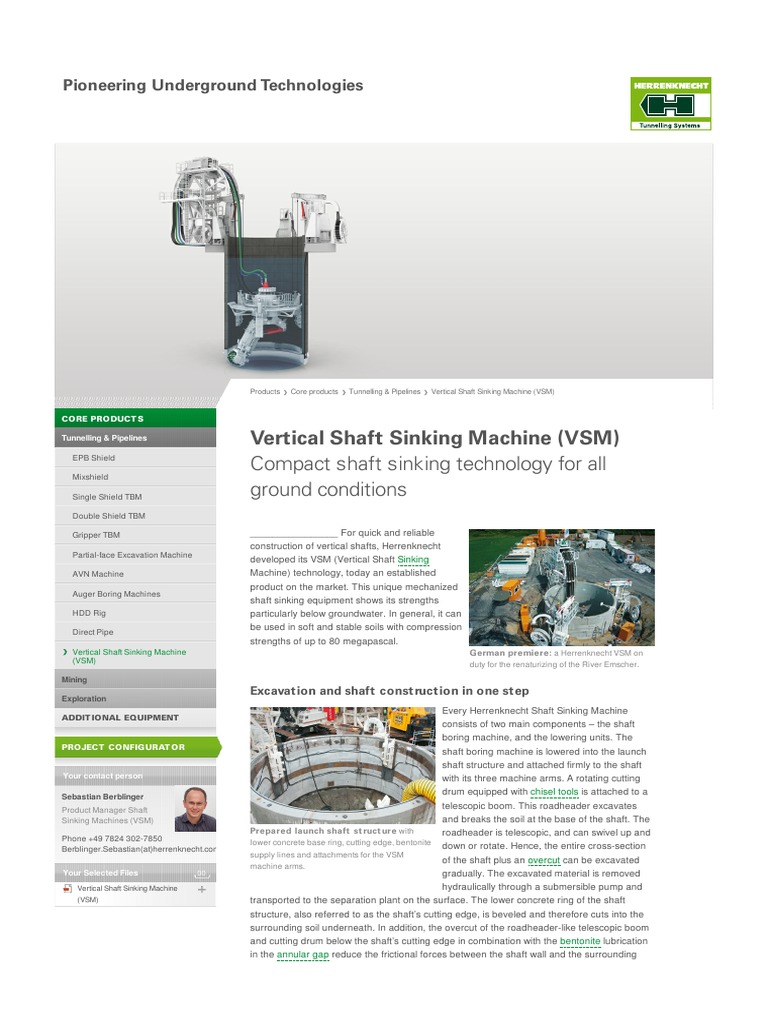 Vertical Shaft Sinking Machine Overview | PDF | Tunnel | Concrete