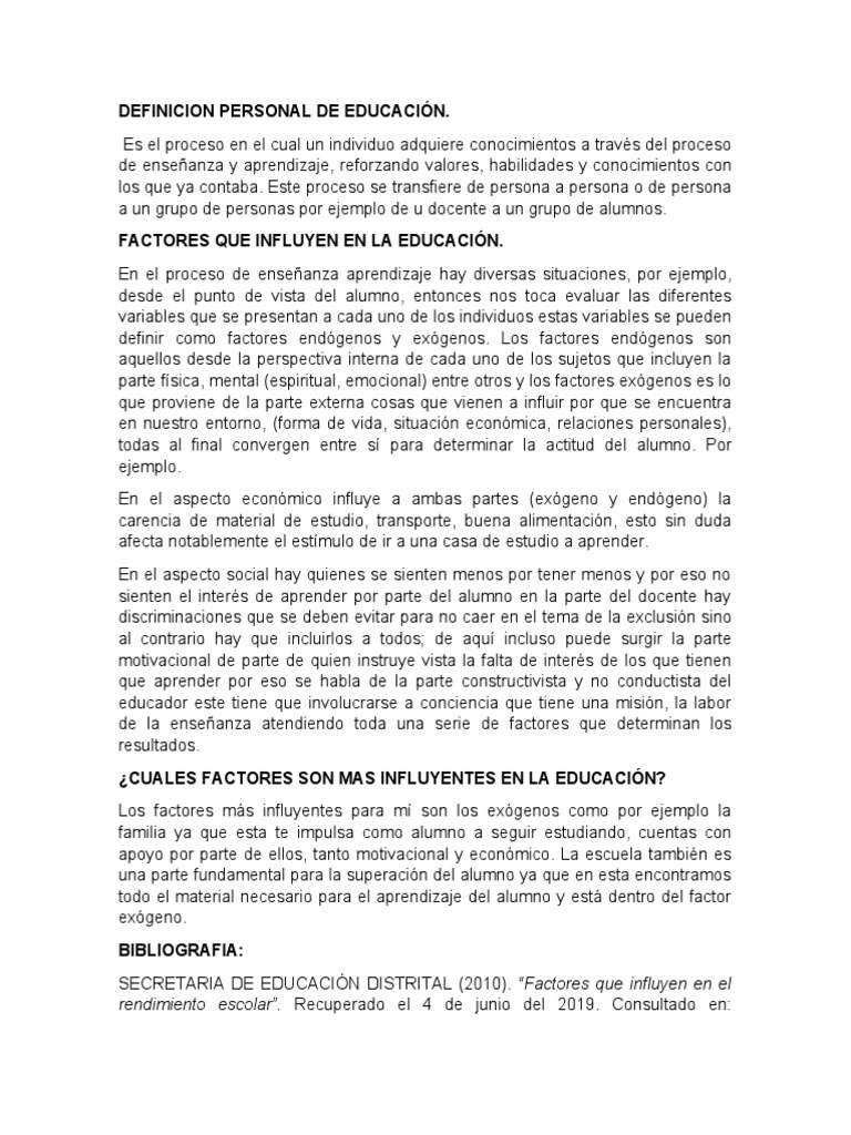 Definicion Personal de Educación | PDF | Modificación de comportamiento ...