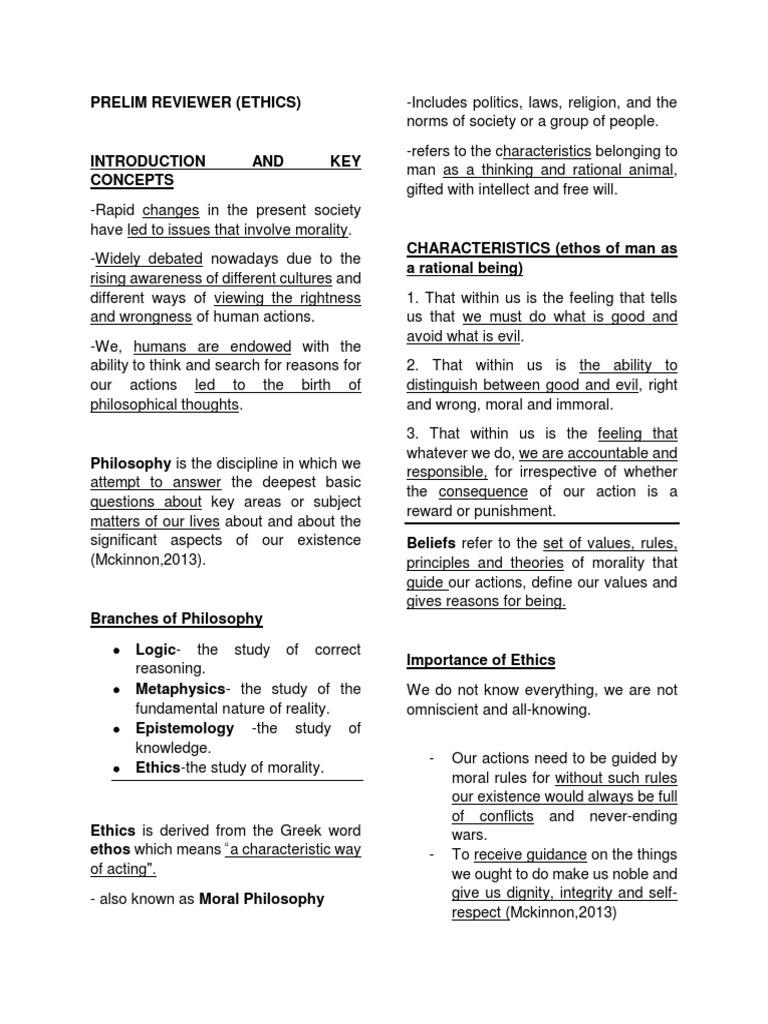 ETHICS Reviewer | PDF | Morality | Rationality