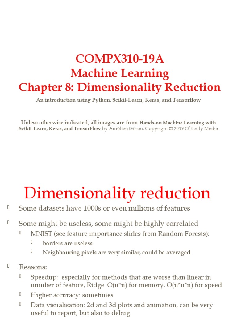 COMPX310-19A Machine Learning Chapter 8: Dimensionality Reduction | PDF | Principal Component ...