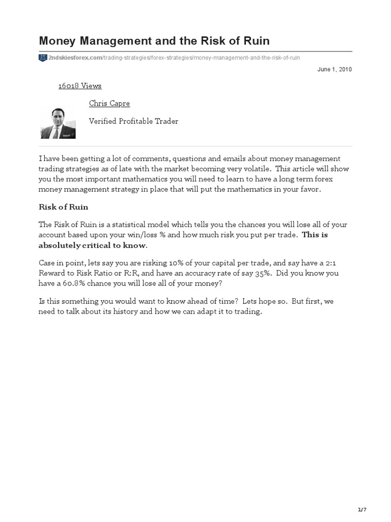 Money Management and The Risk of Ruin | PDF