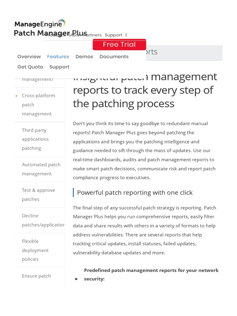Patch Management Reports - ManageEngine Patch Manager Plus | PDF ...