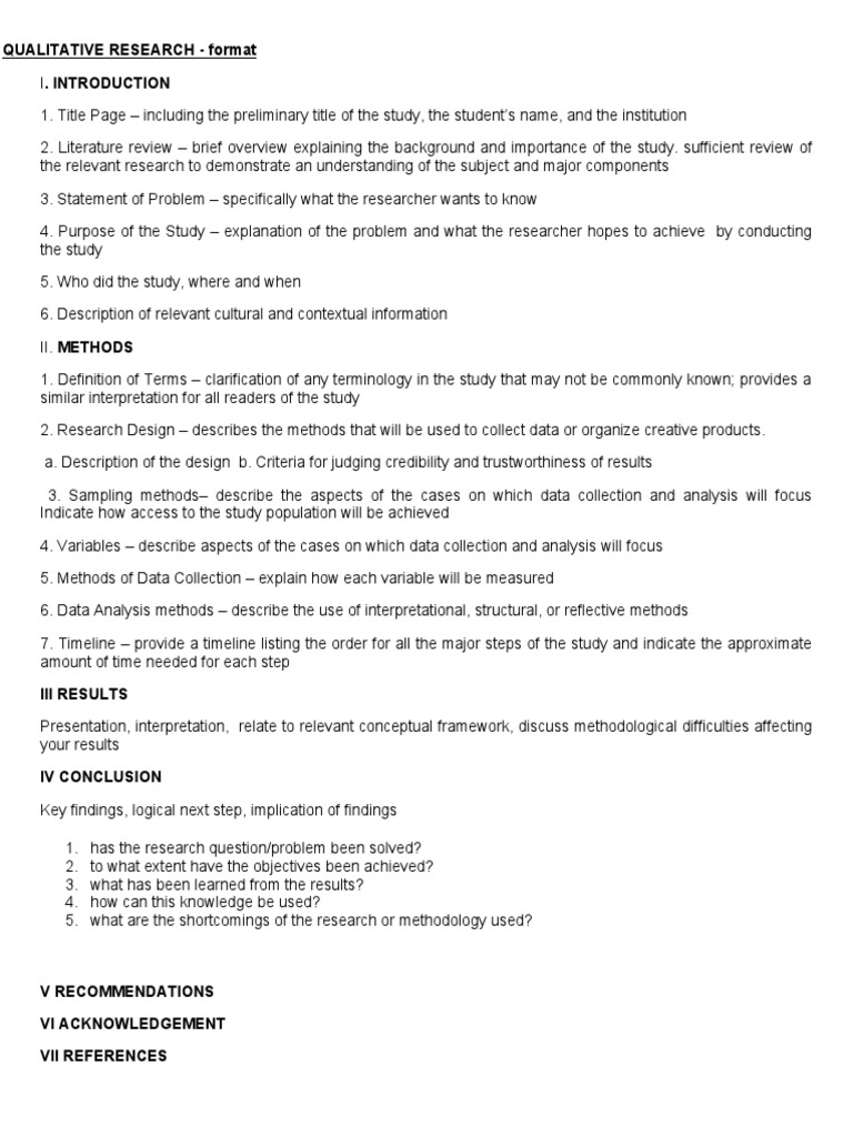 Qualitative Research - Format | PDF