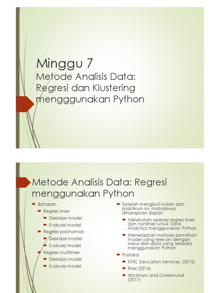 M7. Regresi Dan KLustering Menggunakan Python | PDF | Komputer