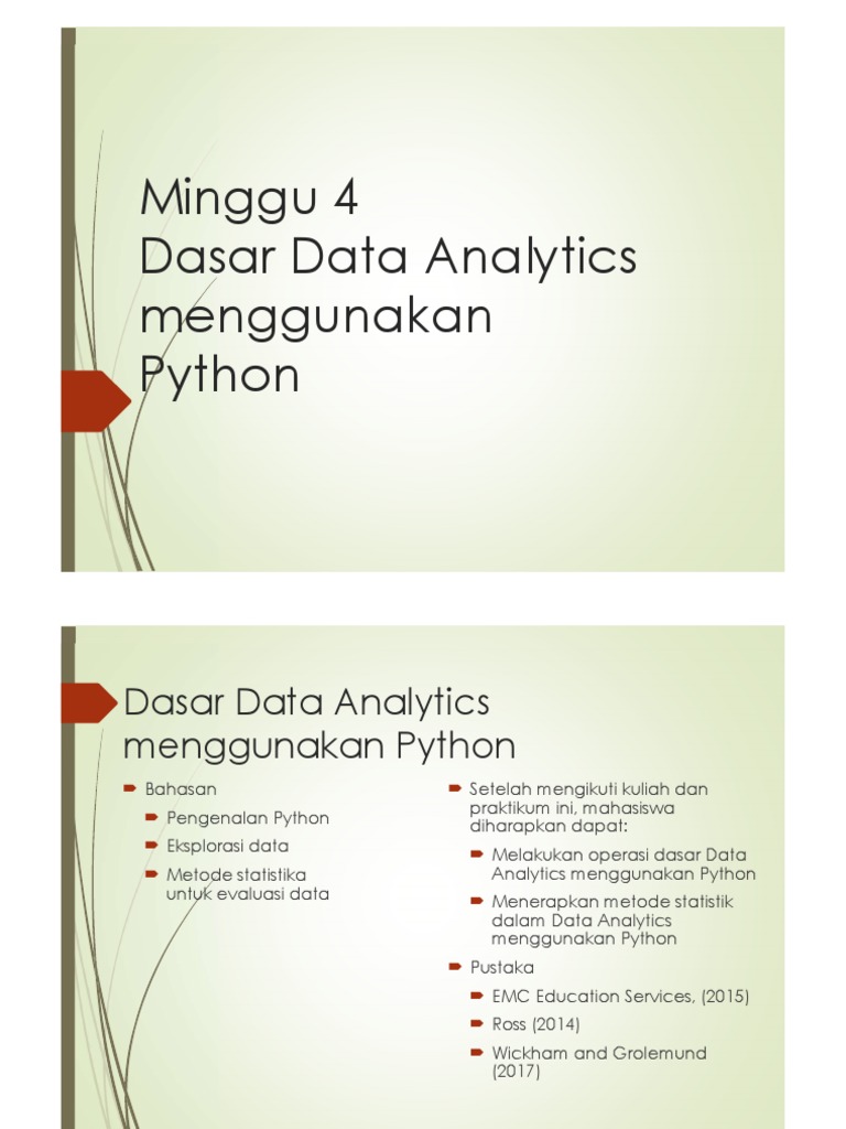 M56. Dasar Data Analytics Menggunakan Python | PDF | Regression ...