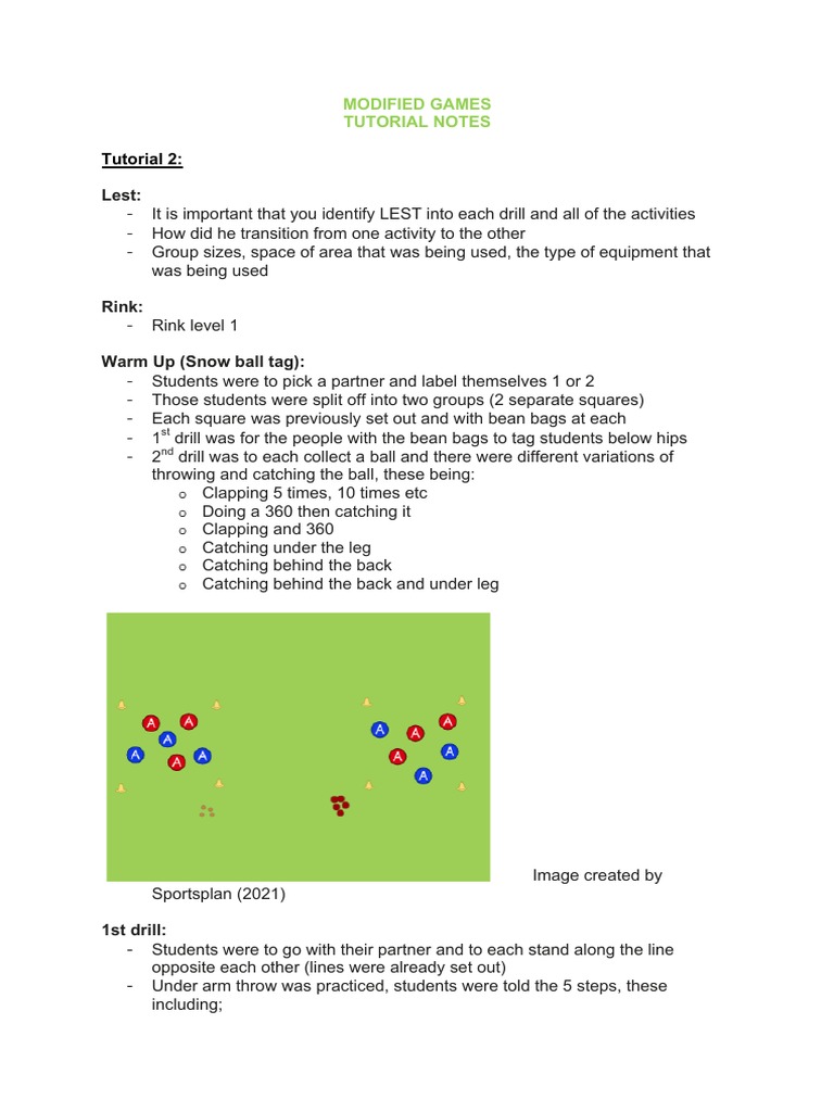 Modified Games Tutorial Notes | PDF | Bowling (Cricket) | Cricket
