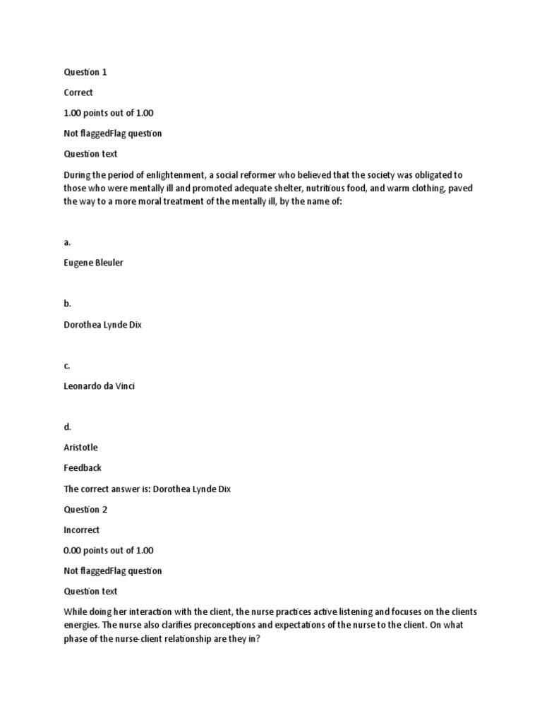 NCM 117 Lec-Prelim | PDF | Psychiatric And Mental Health Nursing ...