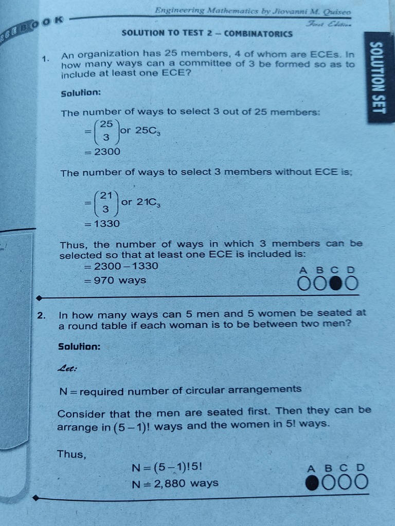 Counting Techniques Problems Solution | PDF