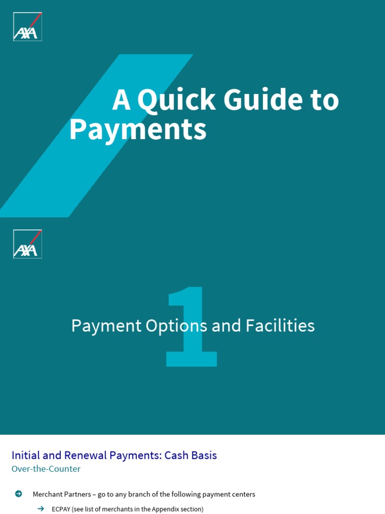 AXA Payment Options and Guidelines | PDF | Payments | Debit Card
