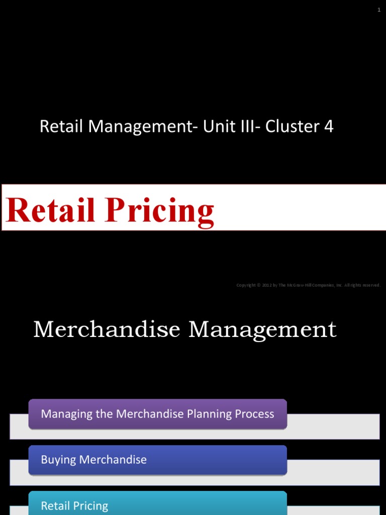 Retail Management-Unit III - Cluster 4 | PDF | Pricing | Price ...