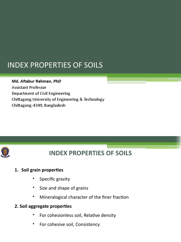Index Properties of Soils | PDF | Particle Size Distribution | Density
