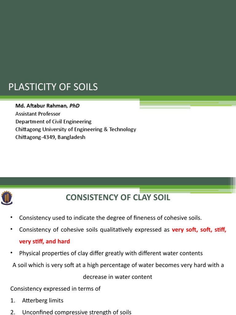 Plasticity of Soils | PDF | Chemistry | Soil Mechanics