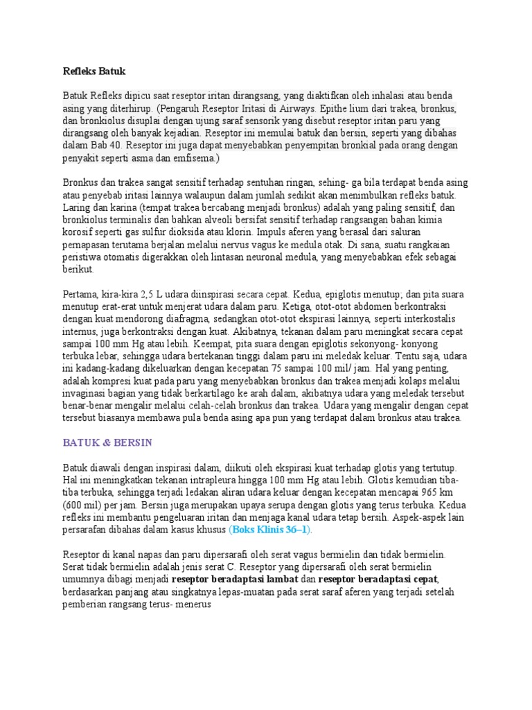 Refleks Batuk | PDF