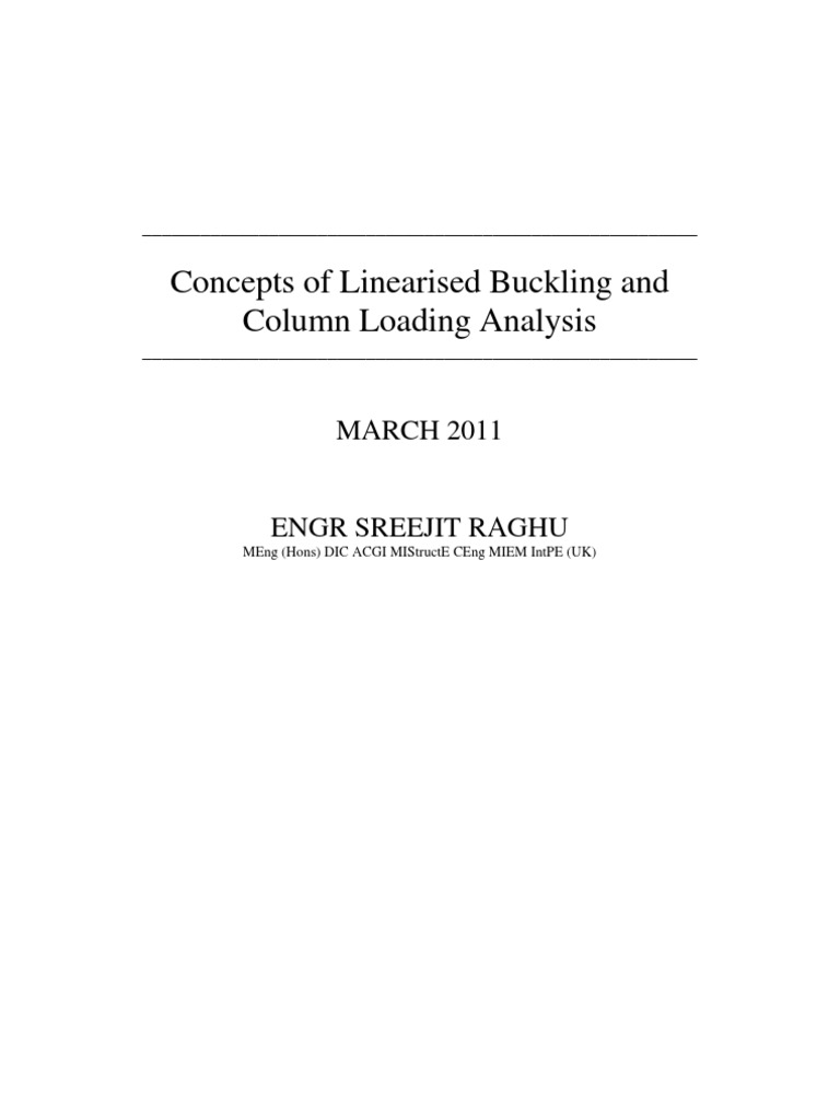 Summary of Linearised Buckling | PDF | Buckling | Column