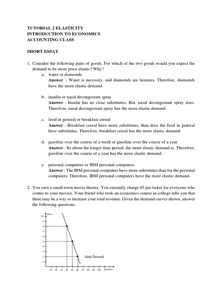 Tutorial Elasticity | PDF | Price Elasticity Of Demand | Demand