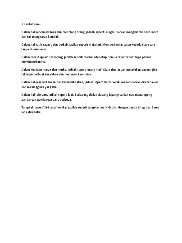 7 Nasihat Rumi | PDF