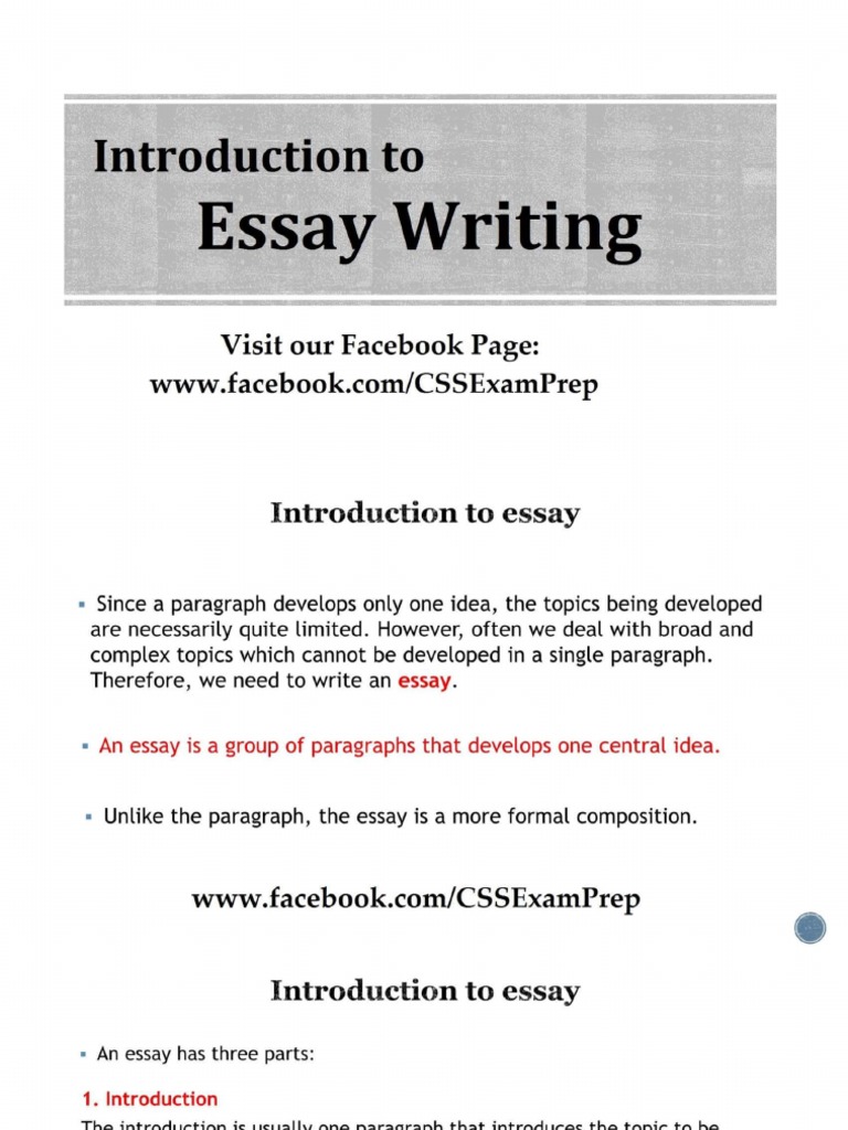 ?introduction To Essay Writing | PDF
